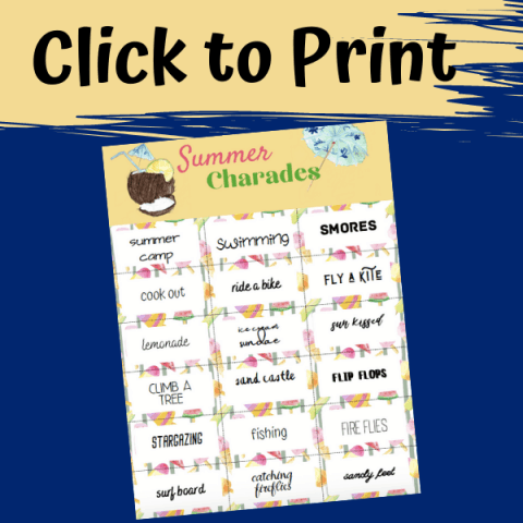 Summer Charades Printable Game - Views From a Step Stool