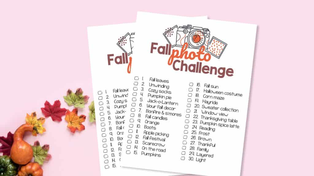 Fall Photo Challenge Printable for Kids - Views From a Step Stool