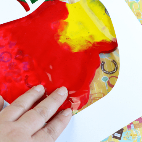 Apple Sensory Bag with Paint - Views From a Step Stool