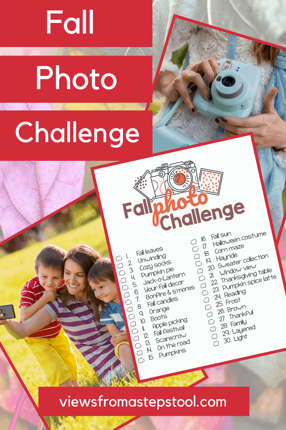 Fall Photo Challenge Printable for Kids - Views From a Step Stool
