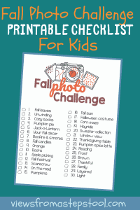 Fall Photo Challenge Printable for Kids - Views From a Step Stool