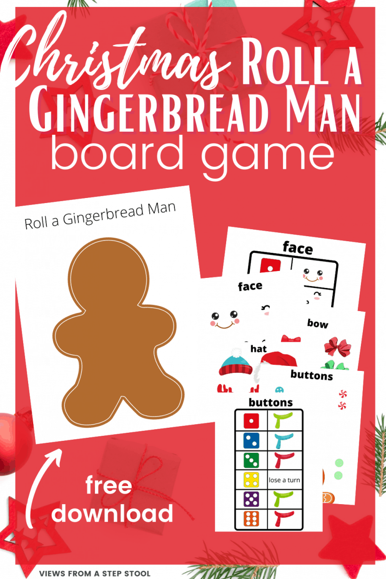 Roll a Gingerbread Man Christmas Board Game - Views From a Step Stool