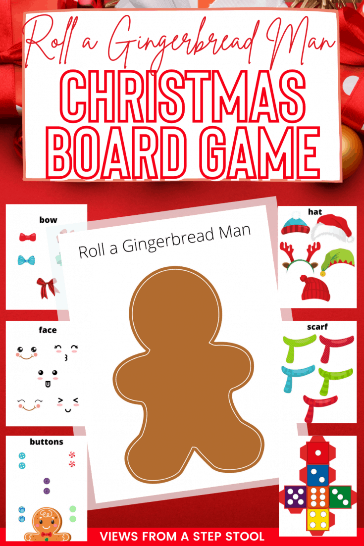 Roll a Gingerbread Man Christmas Board Game - Views From a Step Stool