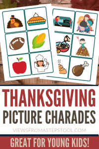 Thanksgiving Picture Charades Printable Game for Young Kids - Views ...