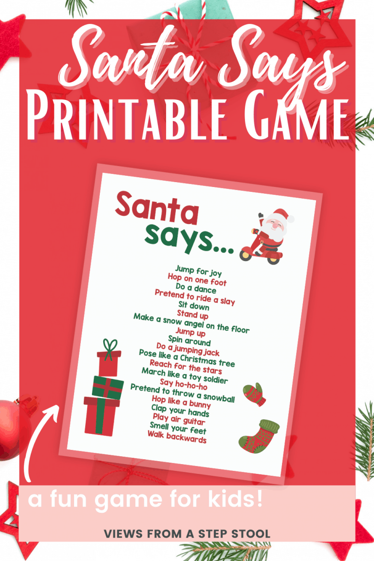 Santa Says Printable Christmas Game - Views From a Step Stool