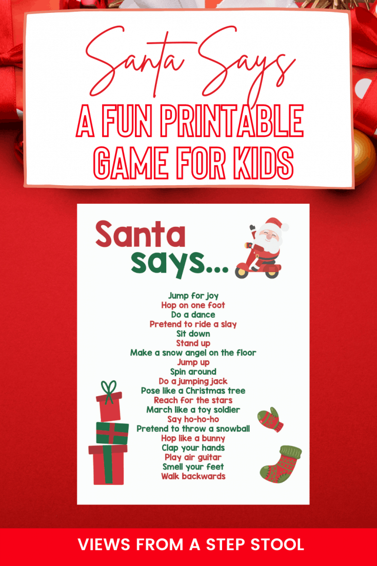 Santa Says Printable Christmas Game - Views From a Step Stool