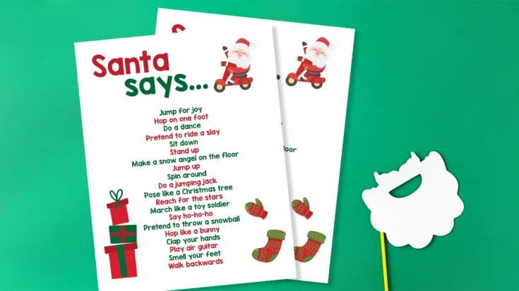 Santa Says Printable Christmas Game - Views From a Step Stool