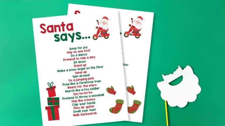 Santa Says Printable Christmas Game - Views From a Step Stool