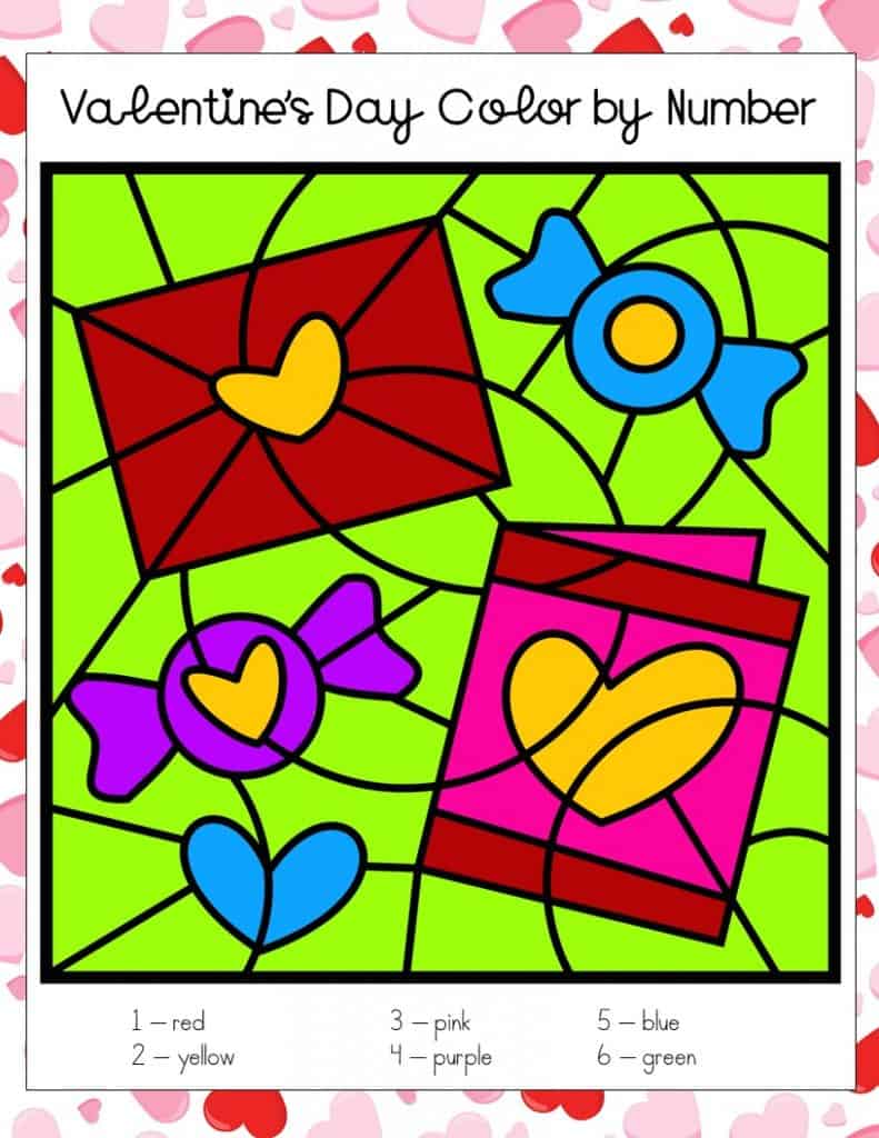 Valentine's Day Color by Number Printables - Views From a Step Stool