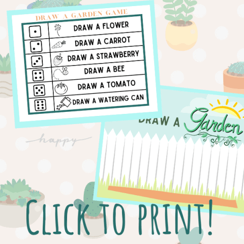 Drawing Garden Game to Print for Kids: Roll and Draw! - Views From a ...