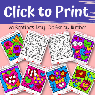 Valentine's Day Color by Number Printables - Views From a Step Stool