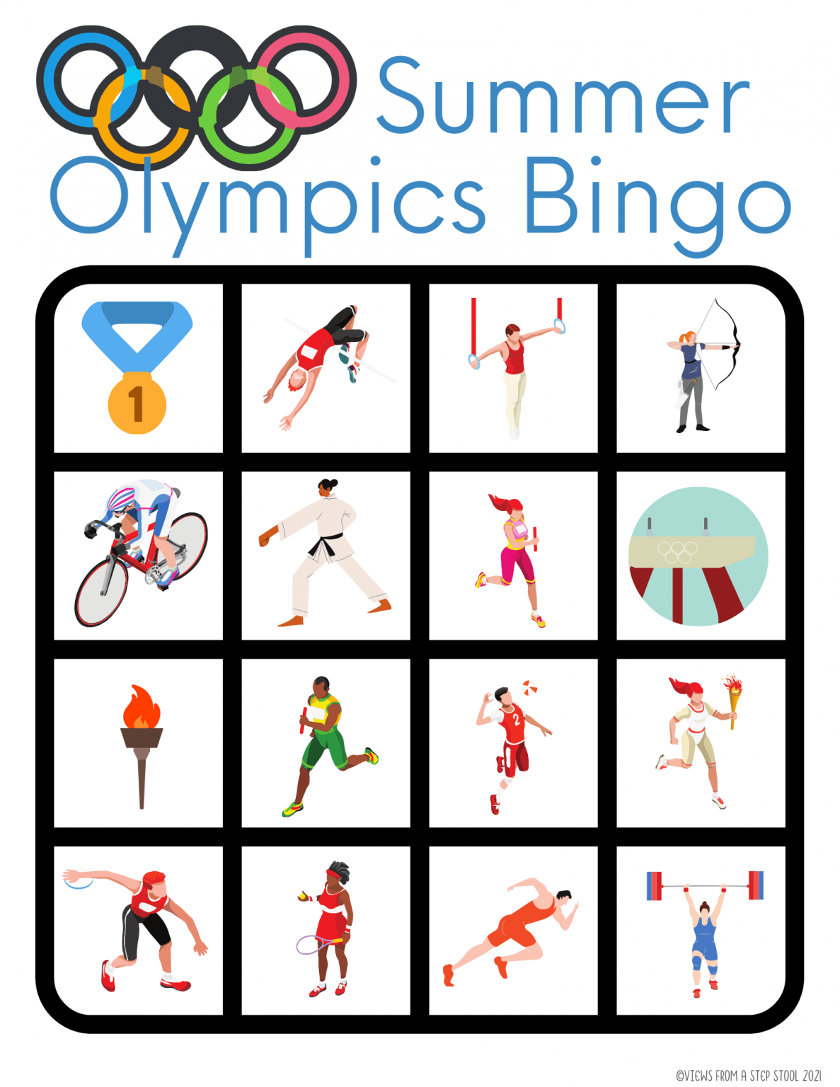 Summer Olympics Bingo Game Printable - Views From a Step Stool