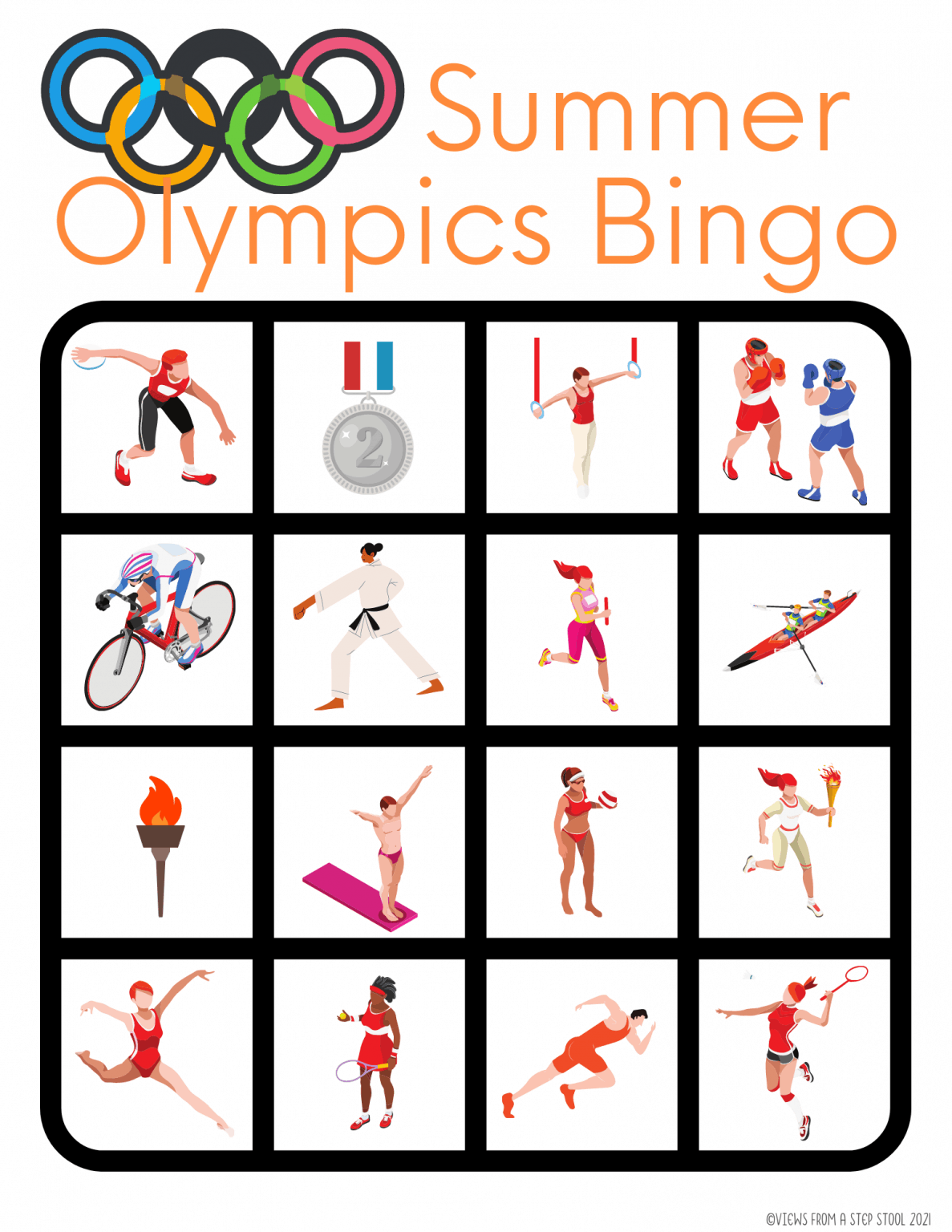 Summer Olympics Bingo Game Printable - Views From a Step Stool