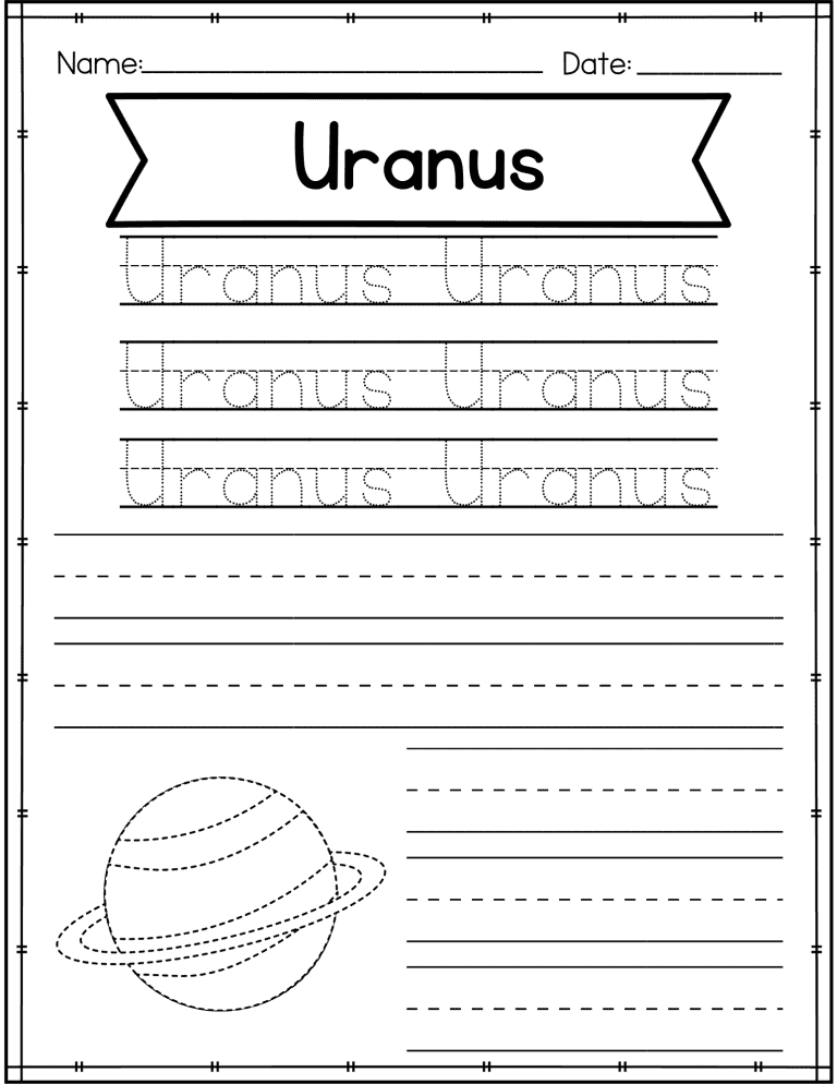Planets Trace and Write Printable for Kids - Views From a Step Stool