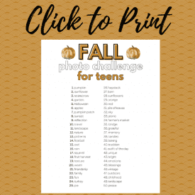Fall Photo Challenge for Teens Printable - Views From a Step Stool