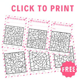 Printable Color by Number Valentine's Day Cards for Kids - Views From a ...