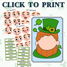 St. Patrick's Day Emotion Cut and Paste Printable Activity - Views From ...
