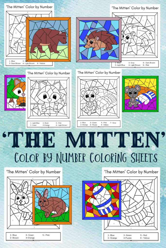 'The Mitten' Color by Number Printable for Kids - Views From a Step Stool