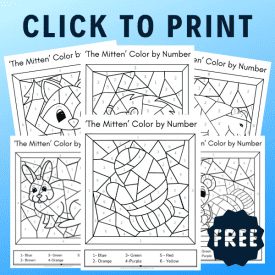 'The Mitten' Color by Number Printable for Kids - Views From a Step Stool