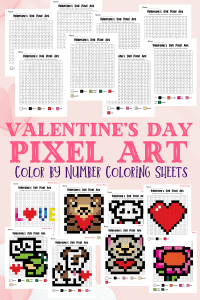 Valentine's Day Pixel Art Color by Number: Free Printables - Views From ...