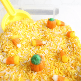 Candy Corn Sensory Bin - Views From a Step Stool